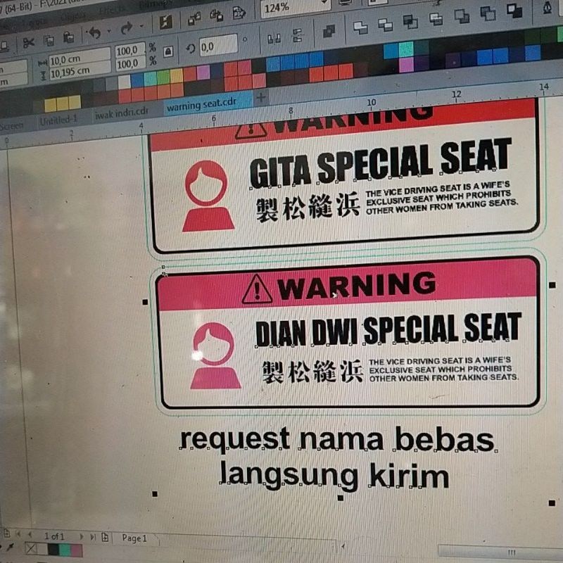 Special seat sticker | Special seats can request your name, names for ...