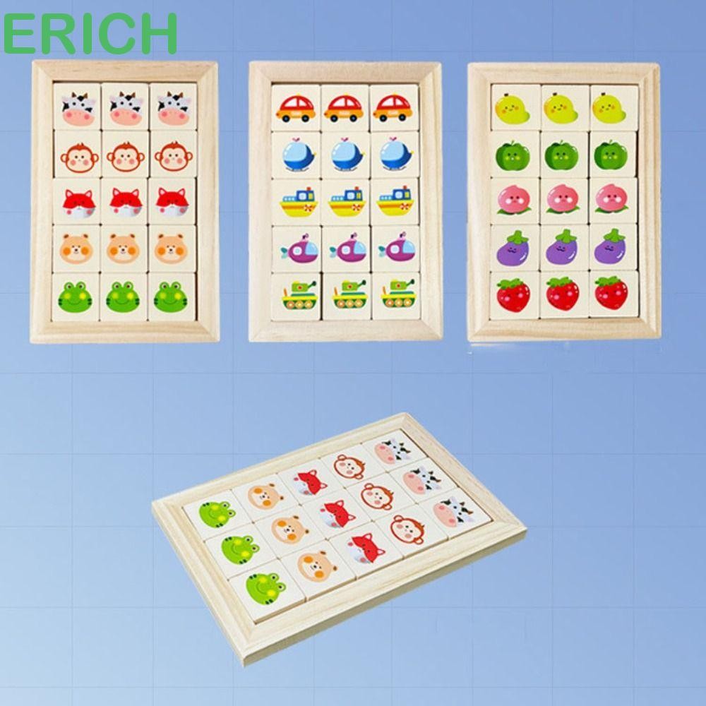 ERICH1 Animal Sliding Puzzle Games, Wooden Game Blocks Moving Sliding ...