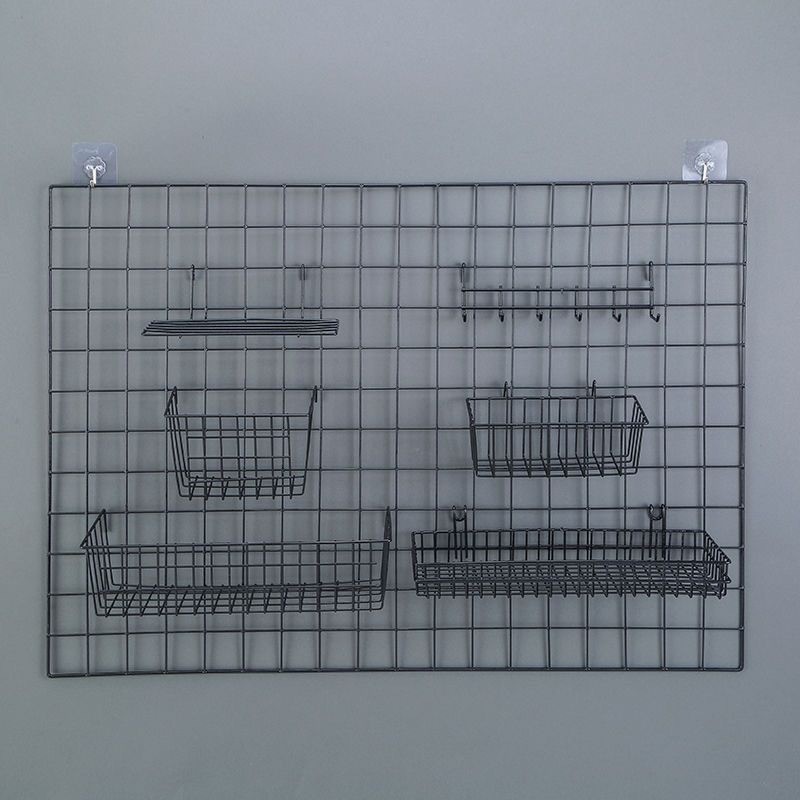 Iron Wire Grid Storage Rack Hanging Basket Tray Instant Noodles Shelves ...