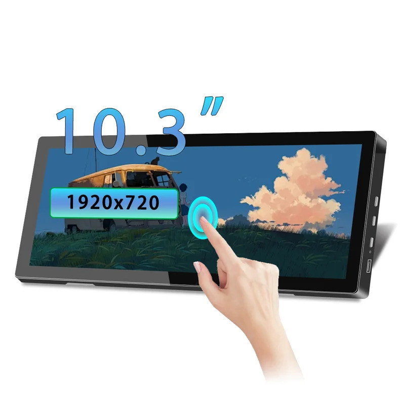 10.3 inch TouchScreen Monitor 1920x720 IPS Display LCD Bar Computer ...
