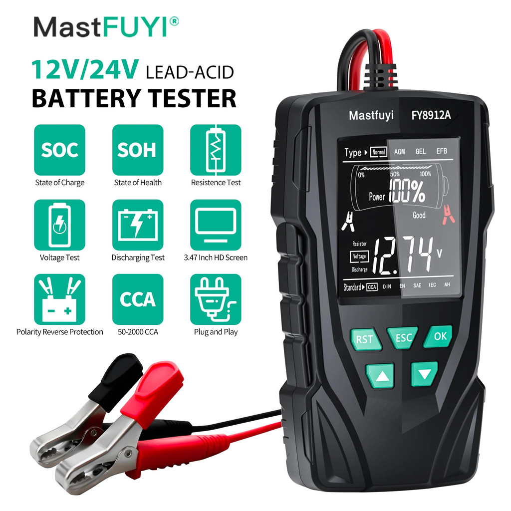 [HOT] Car Battery Tester 12v 24v Car Motorcycle Truck Battery ...