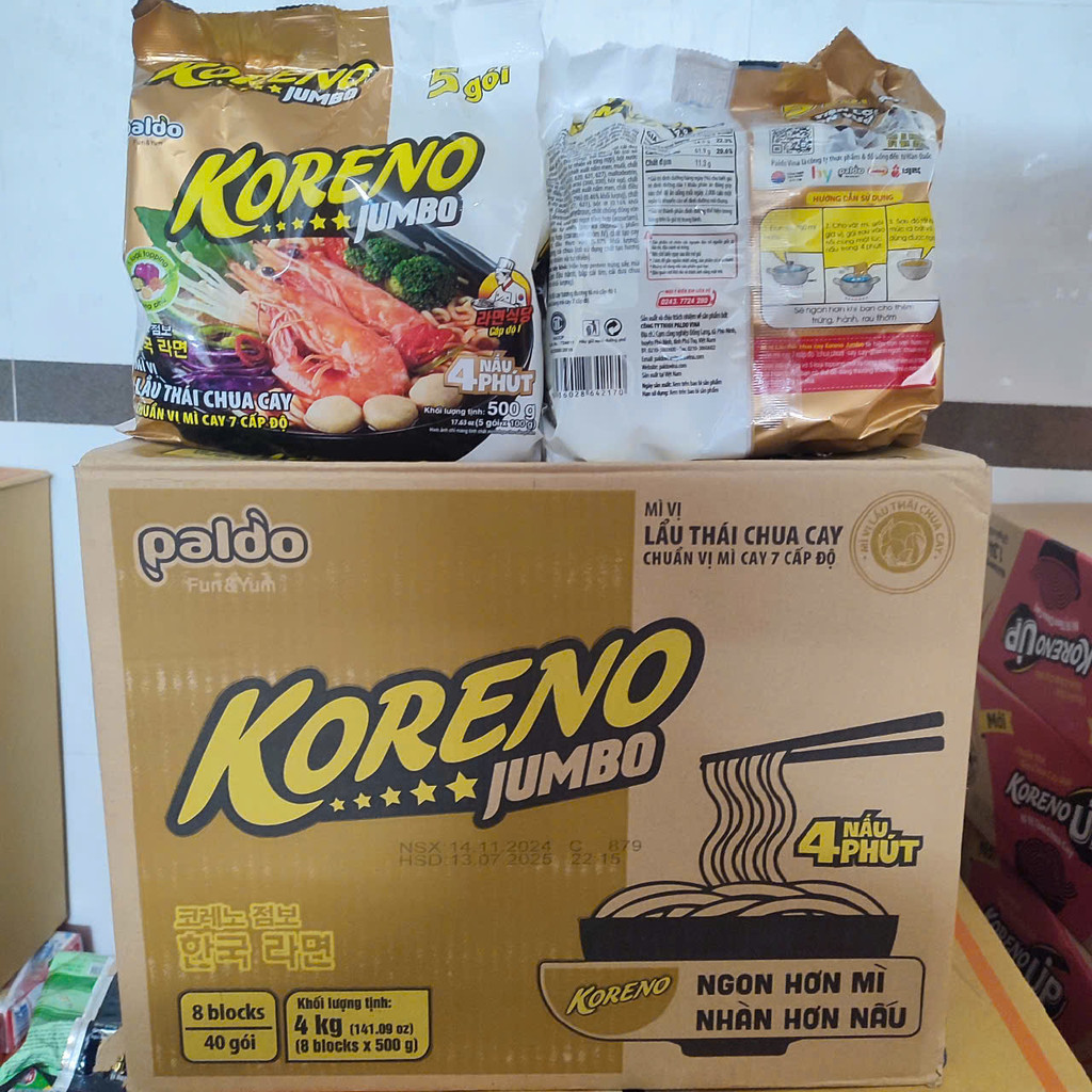 Carton of 40/20 Packs of Koreno Thai Hot Pot Noodles Spicy and Sour ...