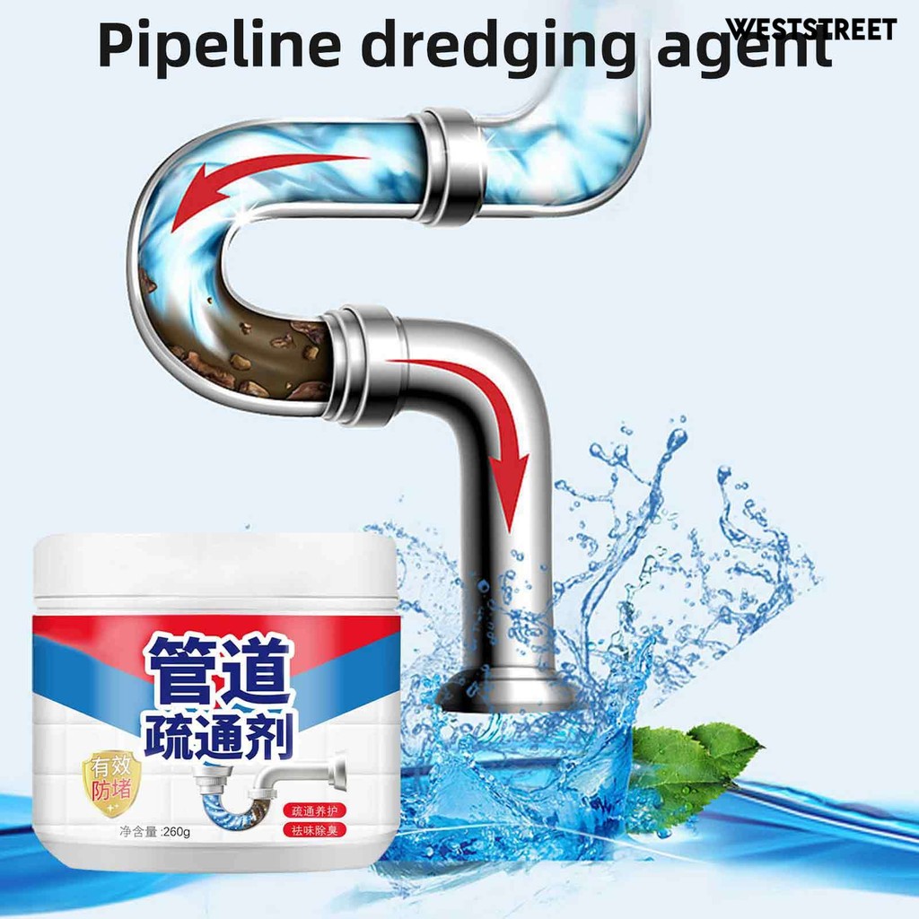 Weststreet Pipeline Dredging Agent 260g Unblock Quick Pipe Odor ...