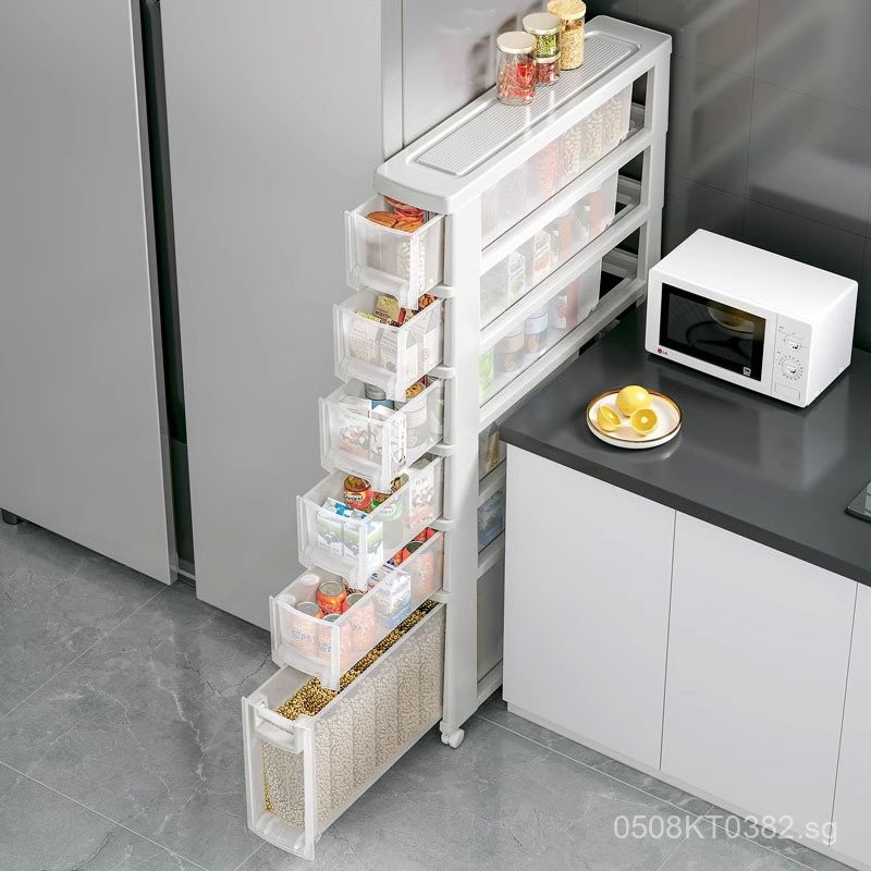 Ultra-Narrow Drawer Storage Cabinet Bathroom Kitchen Storage Rack ...