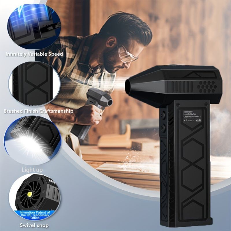 Air Blower Cordless Mini Turbo Jet Fan Electric Air Duste 130,000rpm ...