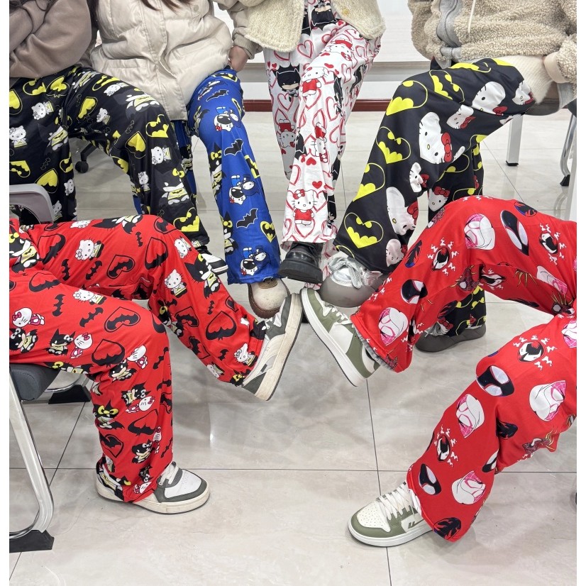 Sanrio Cute Style Summer Hello Kitty Y2k Batman Gwen Stacy Pajama Pants ...