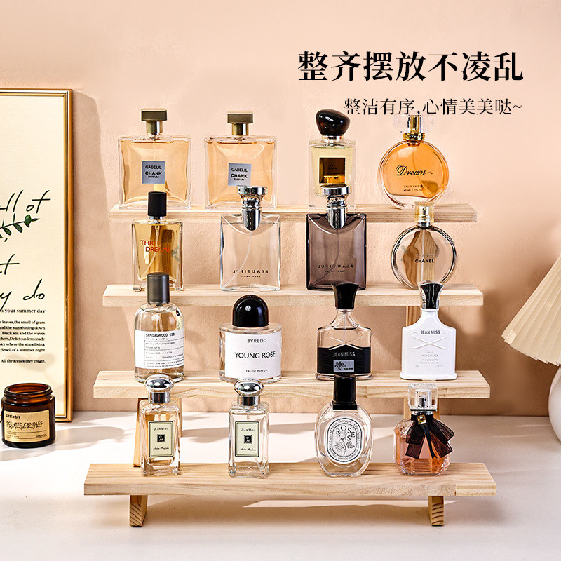 [48H Shipping] Perfume Display Shelf Good-looking Solid Wood Ladder ...