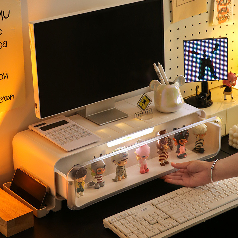 Desktop Blind Box Storage Display Stand Office pull-out monitor ...