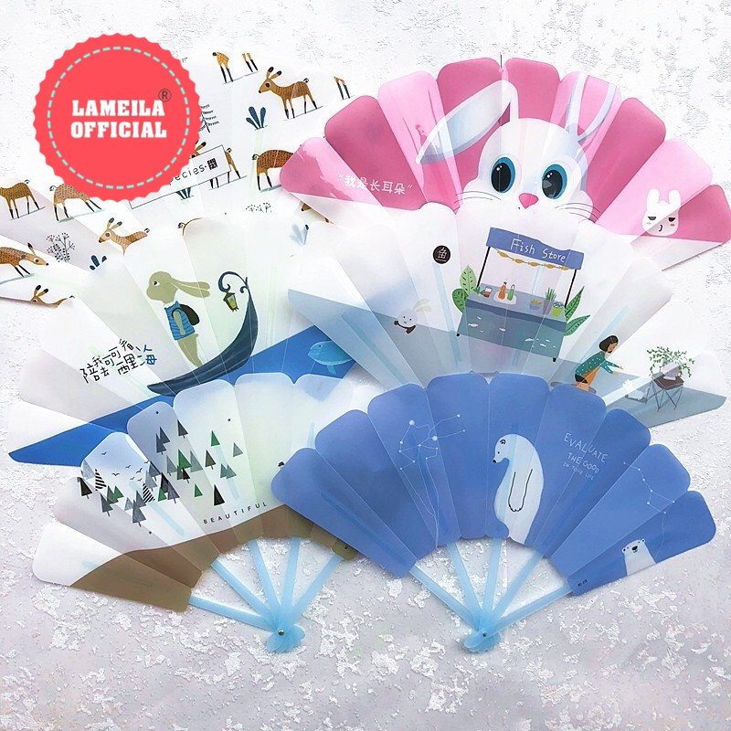 Cute Cartoon Mini Round Handheld Plastic Fan, Fruit, Cartoon Plastic ...