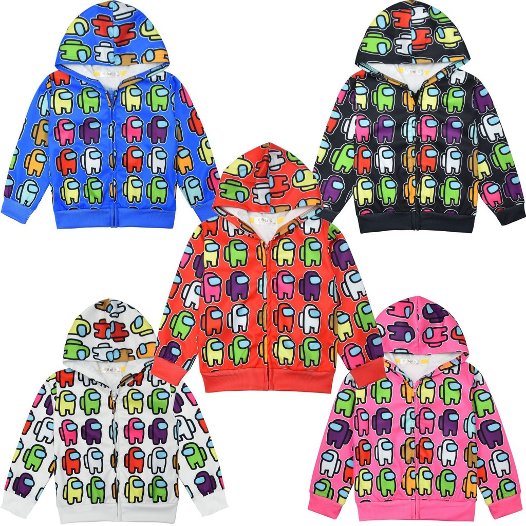 Kids Boys Girls Game Cartoon Among Us Print Zipper Long Sleeves Jacket ...