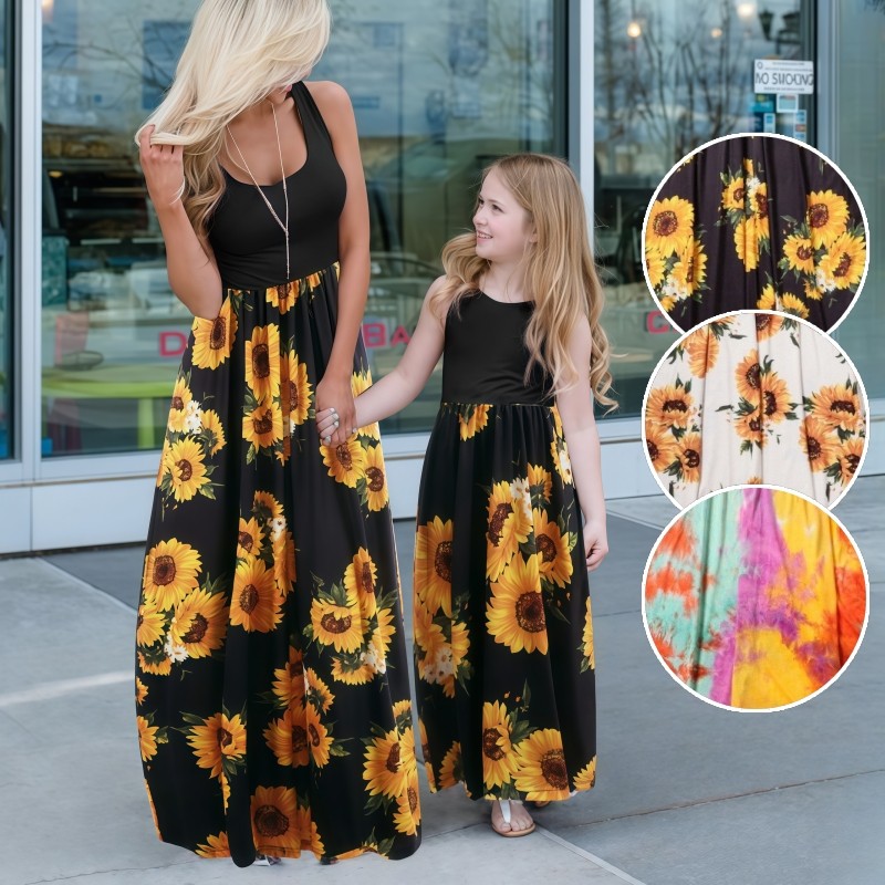 Mommy and Me Matching Maxi Dresses Matching Outfits FLoral Printed ...
