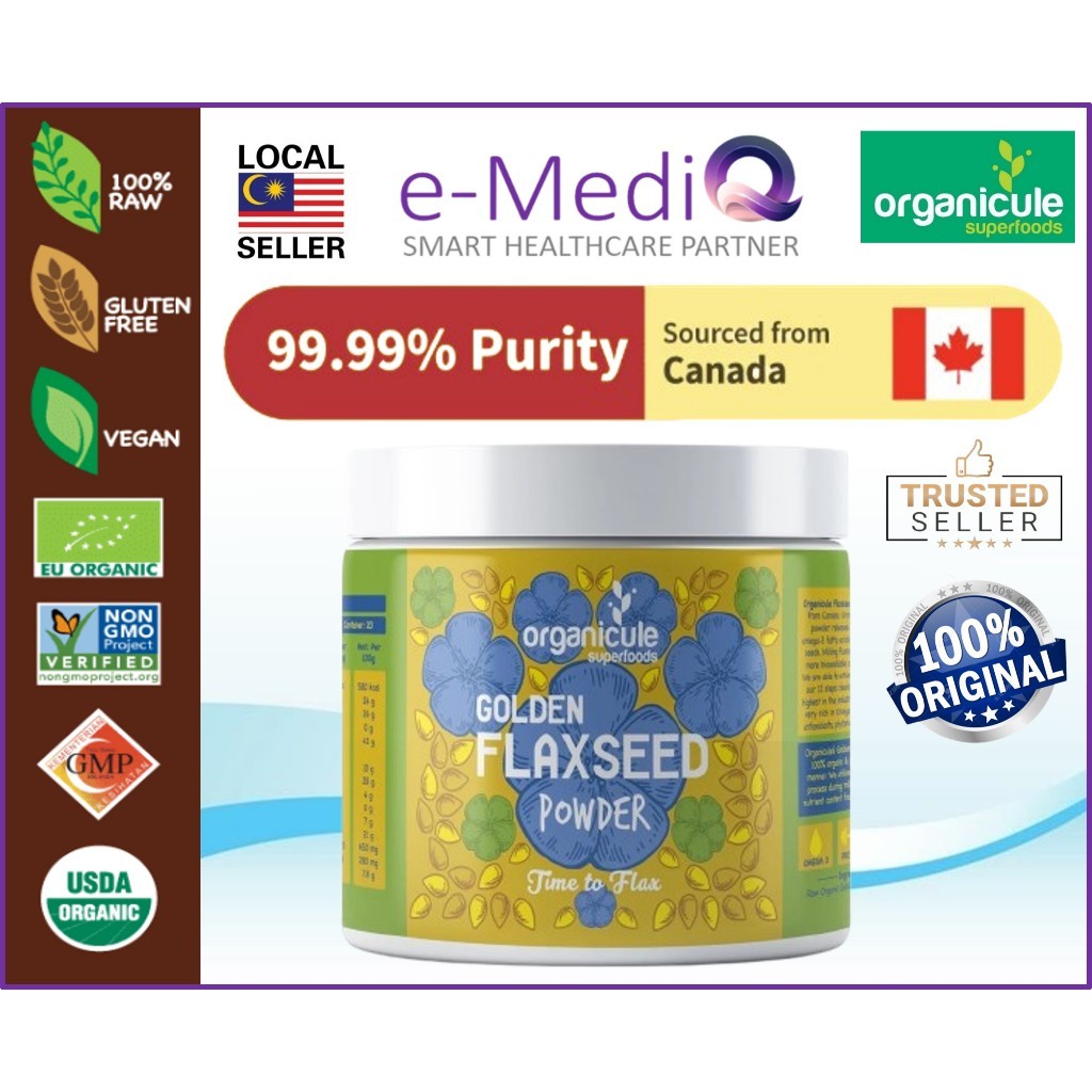 Organicule Golden Flaxseed Powder 300g [Protein | Omega 3 | Source ...
