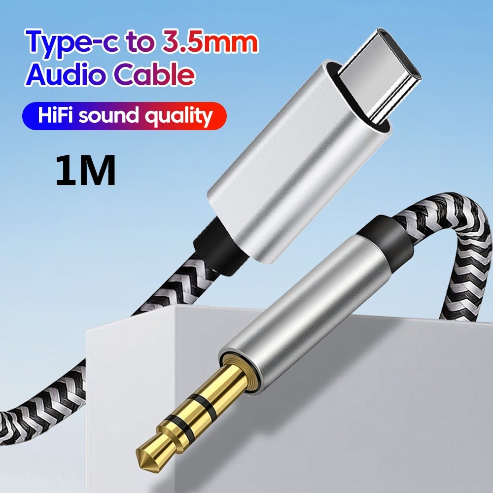 USB Type C to 3.5mm Aux Audio Cable Headset Speaker Headphone Jack ...