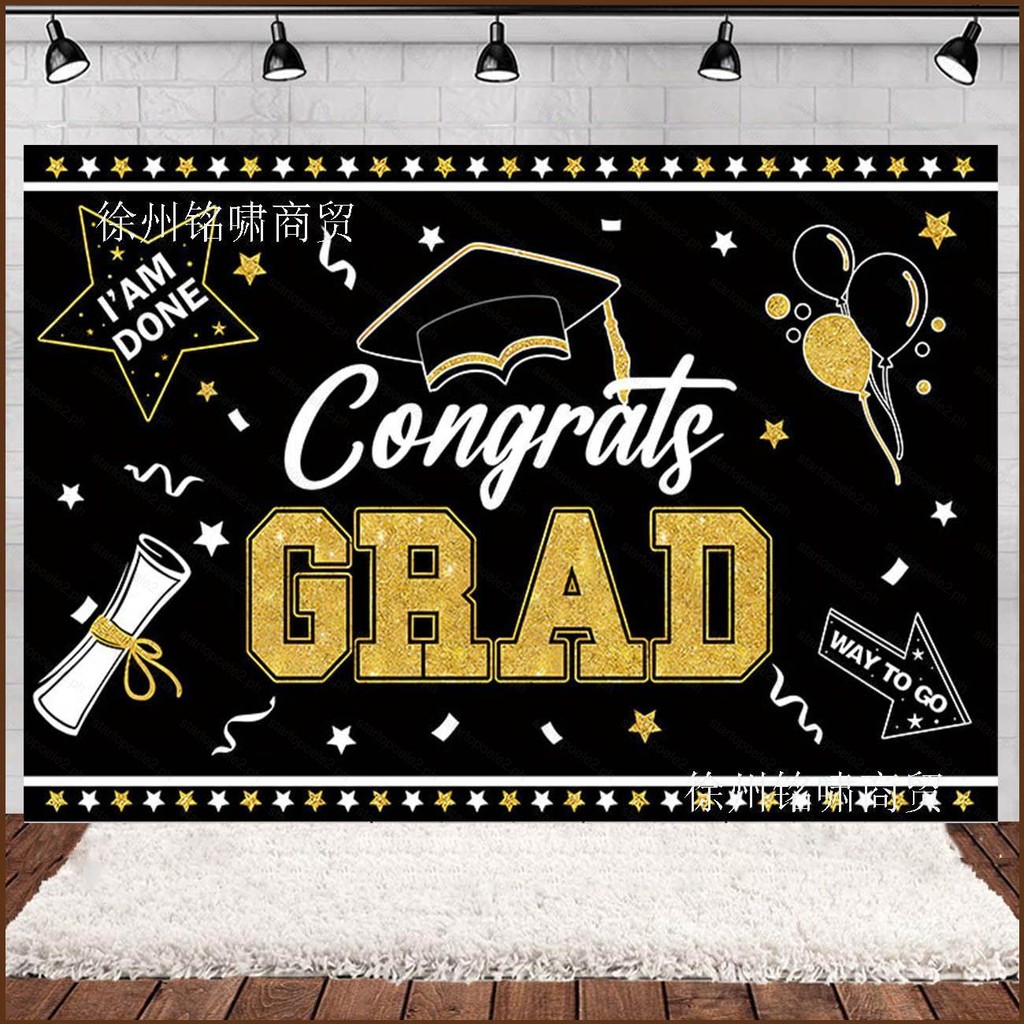 Kira Black Gold Theme Graduation Season Doctor Hat Party Photography ...
