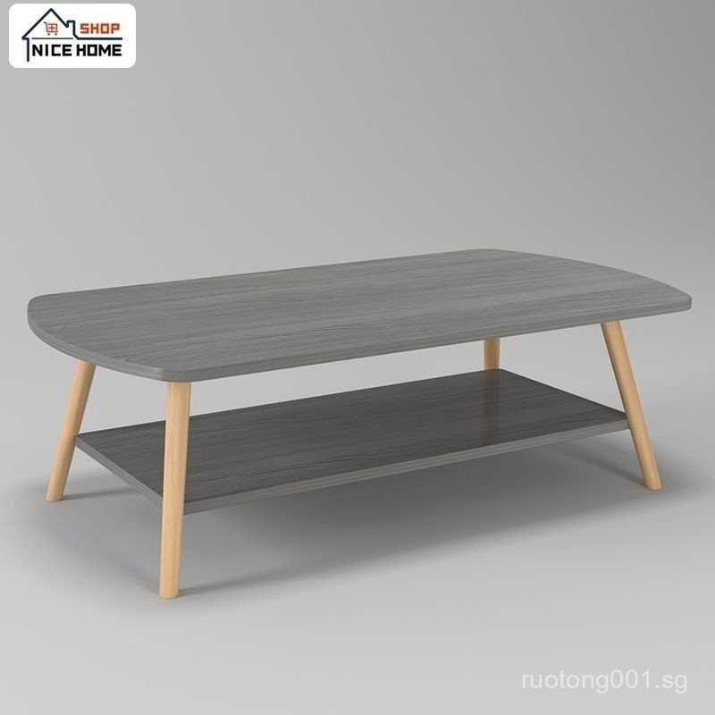 NC Solid Wood Coffee Table Home Double Storage Table Modern Living Room ...