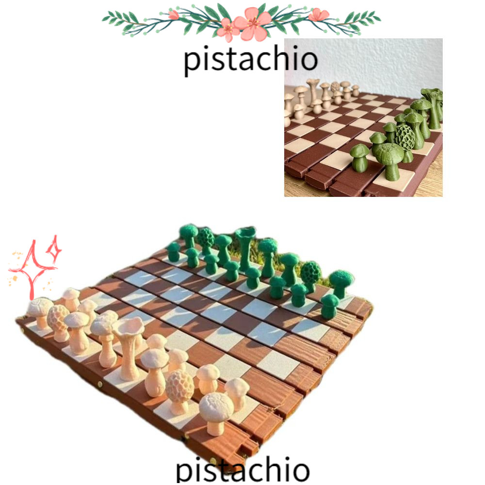 PISTA Forest Chess Set, Wooden -themed Mushroom Chess Set, Creative ...