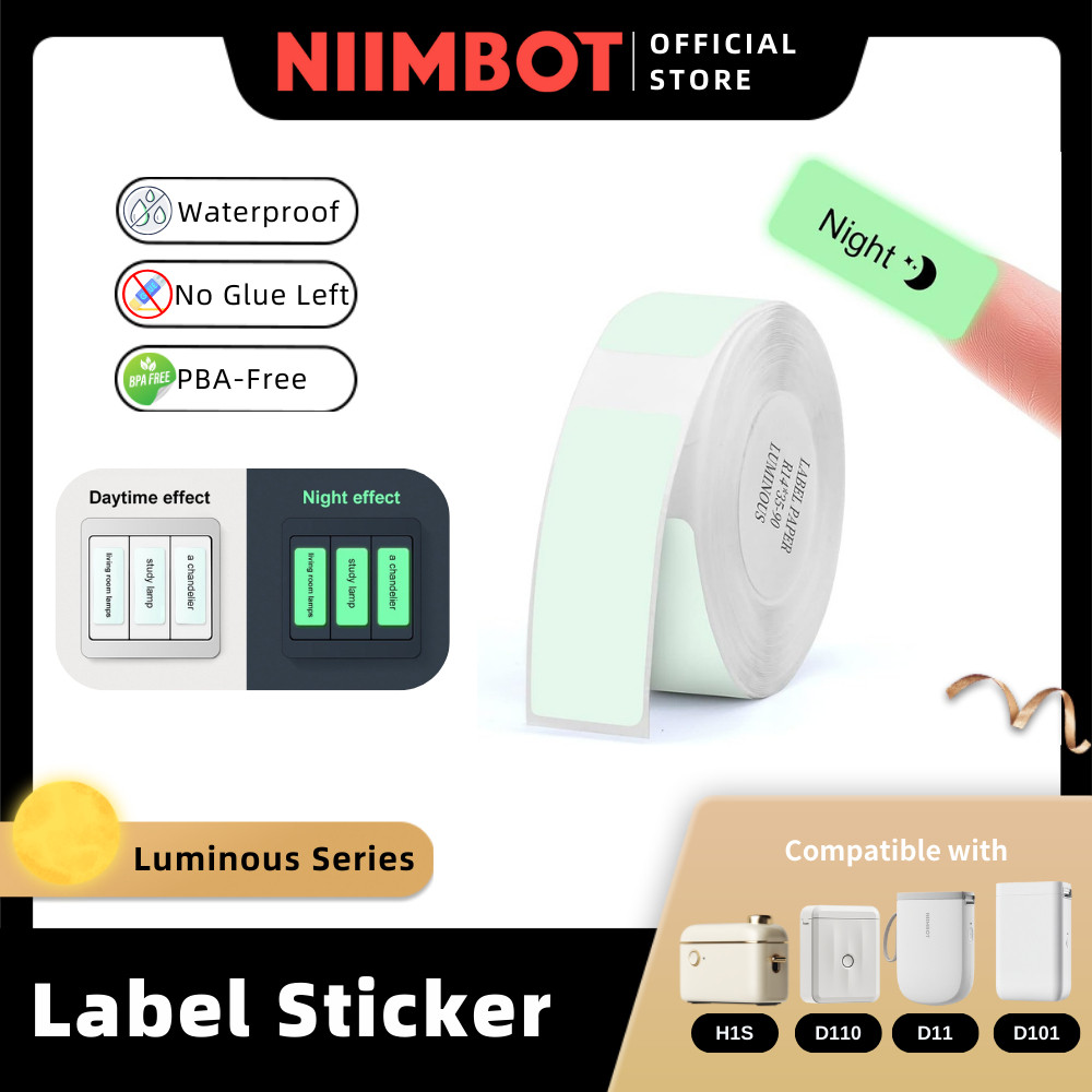 NIIMBOT Luminous, for D11 D110 D101 H1S Glow in the Dark Refill Paper ...