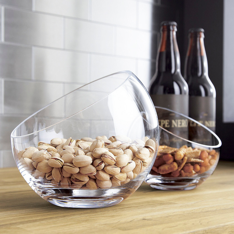 European Style Creative Slanted Glass Bowl Salad Bowl Dessert Bowl Nut ...
