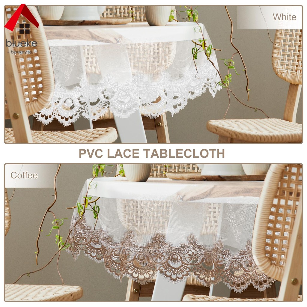 Lace Edge Transparent Table Cover Versatile Vinyl PVC Table Cover for ...
