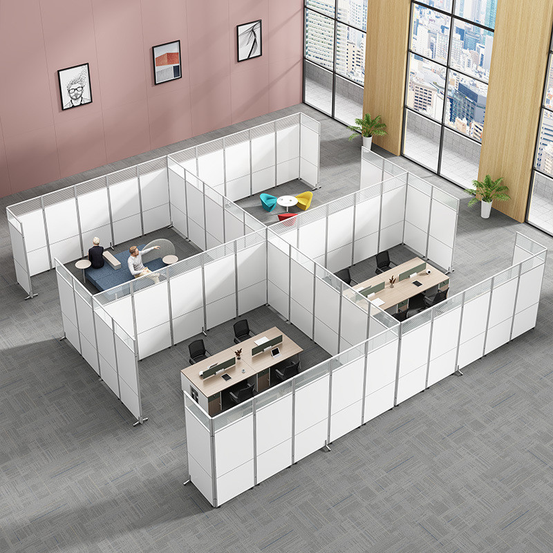 Office Partition Screens Temporary Screen Foldable Workshop Push-Pull ...