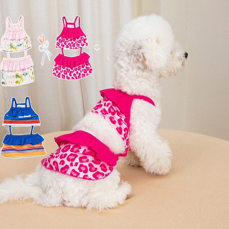 Pet Swimsuit for Shih Tzu Cute Dog Bikini Set Swimwear Teddy Summer Cat ...