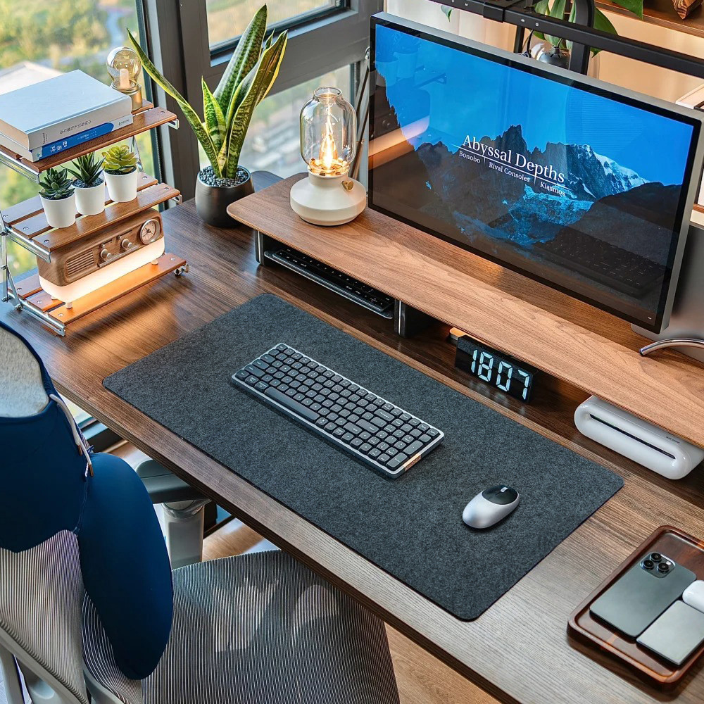 Wool Felt Desk Mat Simple Large Gaming Mouse Pad Office Home Desk Mice ...