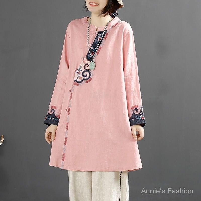 旗袍上衣 汉服上衣 Hanfu Top Qipao top Blouse CNY Women Artistic Retro Chinese ...