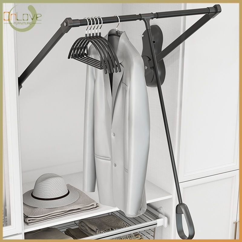 Lifting Wardrobe clothes hanger Pole Wardrobe-Mile Cross Bar Clothes ...