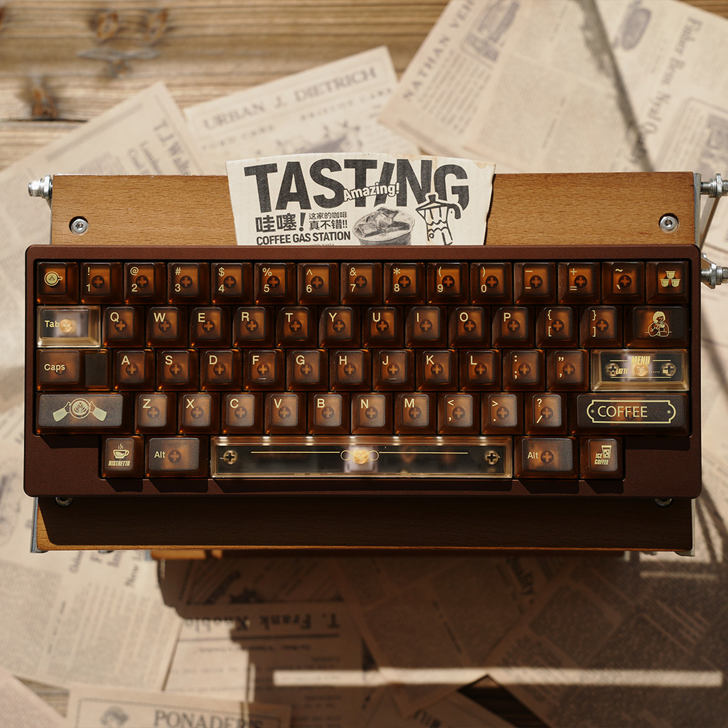 KeyGenius Coffee House Keycaps Foggy Transparent Brown PC Cherry ...