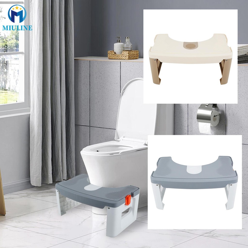 Toilet Footstool with Double Nonslip Design Foldable Toilet Squat Stool ...