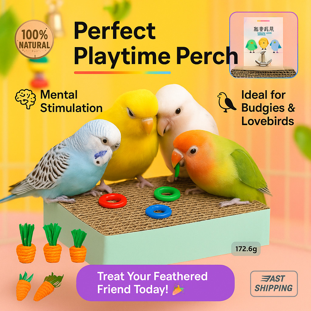 Parrot Cardboard Chewing Perch Colorful Stand | Trimming Beak Grinder ...