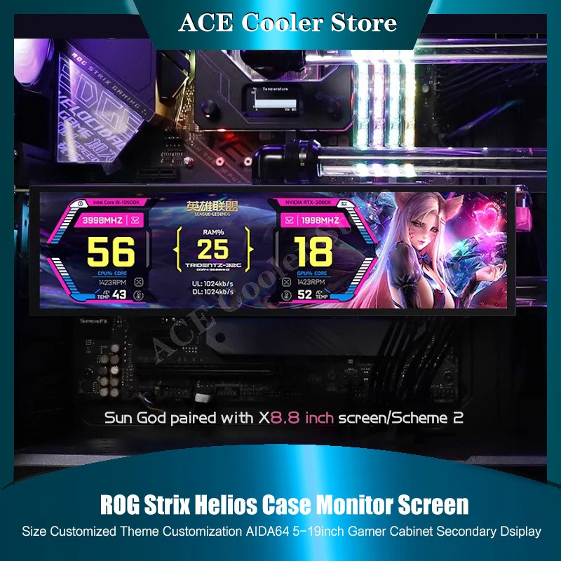 ROG Strix GX601 Monitor Screen Flat Panel Size Customized Themes AIDA64 ...