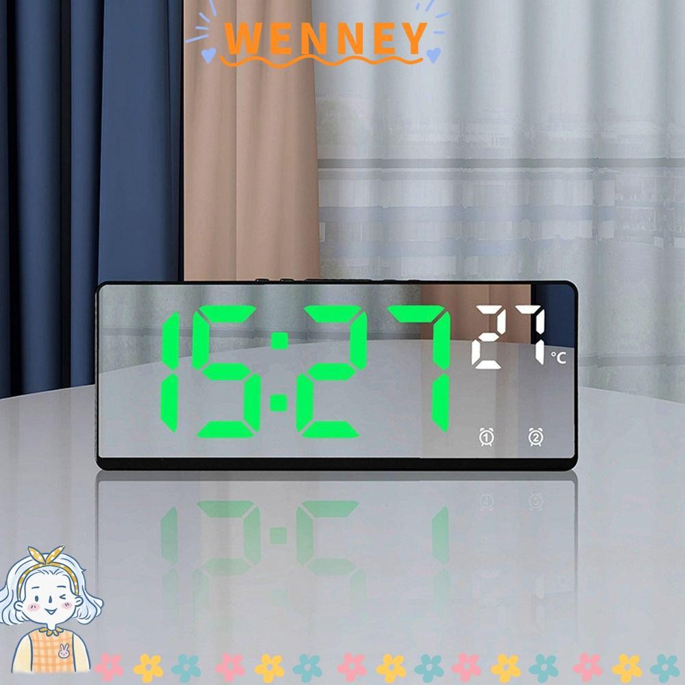 WENNEY Electronic Clock Number Clock Nightlight Temperature Calendar Backlight LED Digital ...