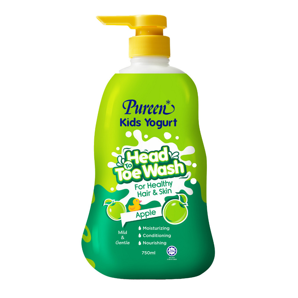 Pureen Kids Yogurt Head to toe Wash (750ml) | Shopee Singapore