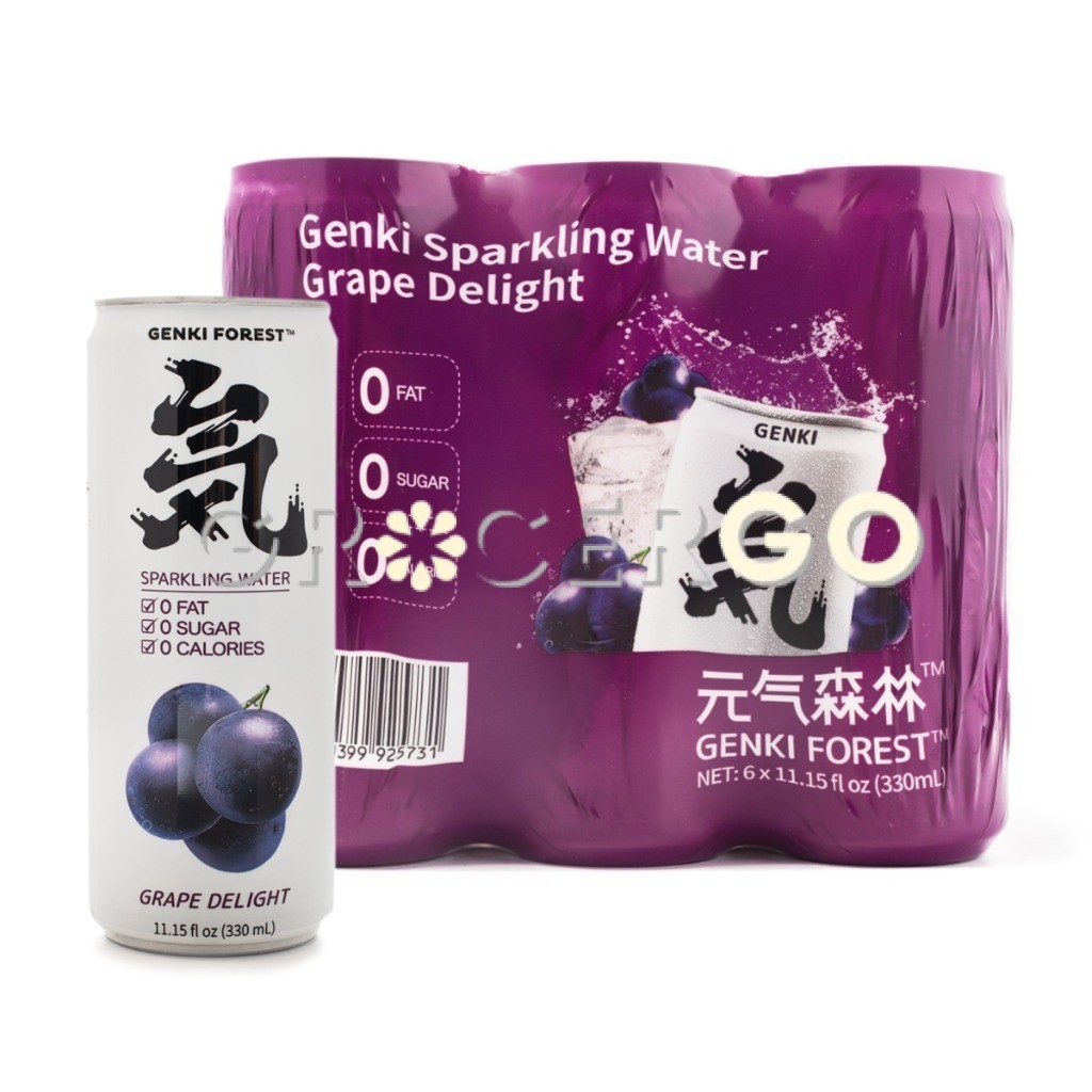 Genki Forest Sparkling Water Grape Delight Can (6 x 330ml) | Shopee Singapore