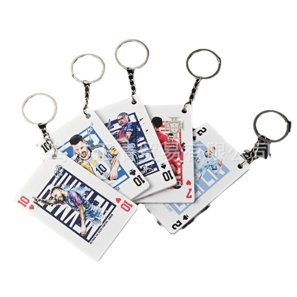 Acrylic Football Star Playing Card Keychain Ronaldo Portugal Kaka ...