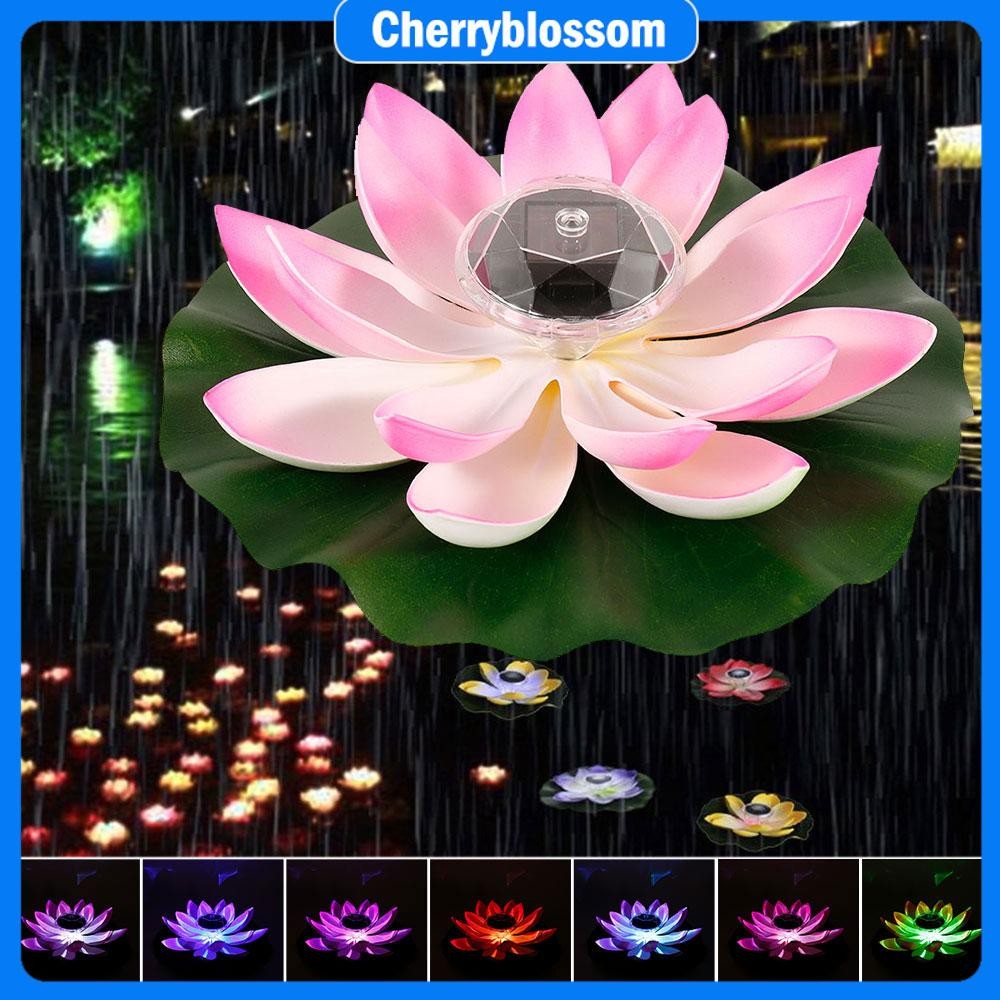 Floating Lotus Light Solar Powered Lotus Lamp with 7 Colors RGB LED ...