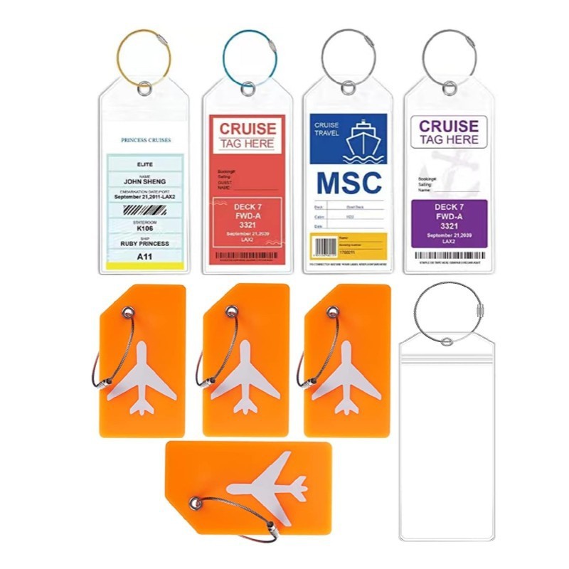 9 Pack Luggage Tags for Suitcases, 5 PVC Luggage Tags+4 Silicone ...
