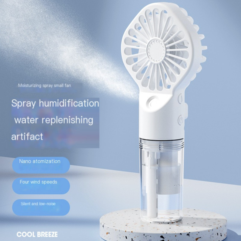 Portable Humidifier Fan, Handheld Mist Fan, USB Rechargeable Handheld ...