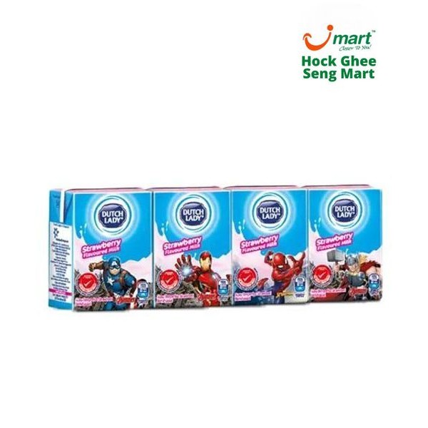 Dutch Lady Uht Milky Marvel Strawberry 4 X 125ml | Shopee Singapore