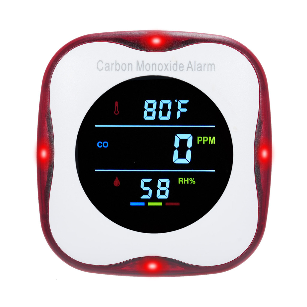 Carbon Monoxide Detectors Plug in Wall 3-in-1 CO Detector Humidity Temperature Meter with LCD ...