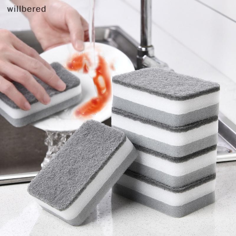 willbered 1/5/10Pcs Kitchen Dishwashing Sponge Double-Sided Cleaning ...