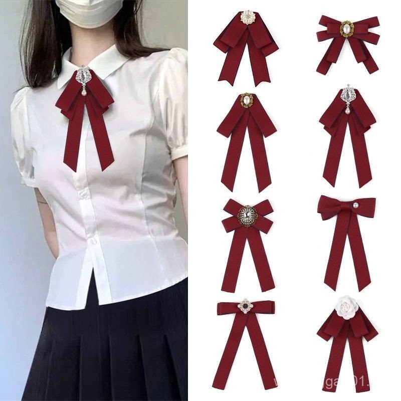 Singapore Spot⚡ Bow Tie White Shirt Female College Style British ...