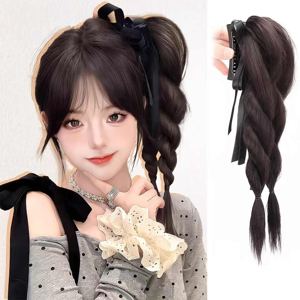 Wig braid Ponytail wig extensions Gripper Fried Dough Twists braid ...