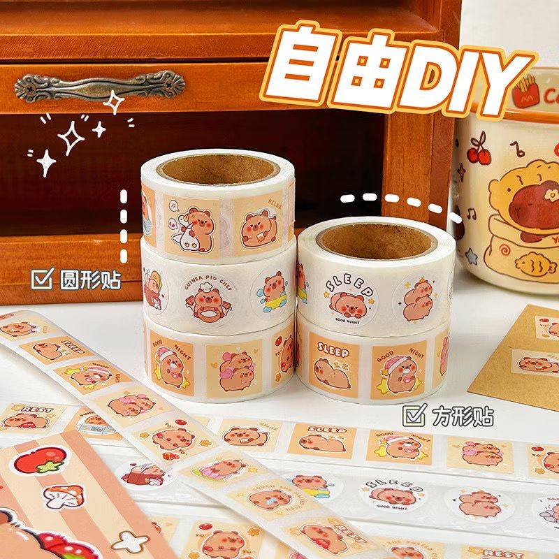 Capybara Roll stickers contain 300 Cute capybaras, cartoon children's ...