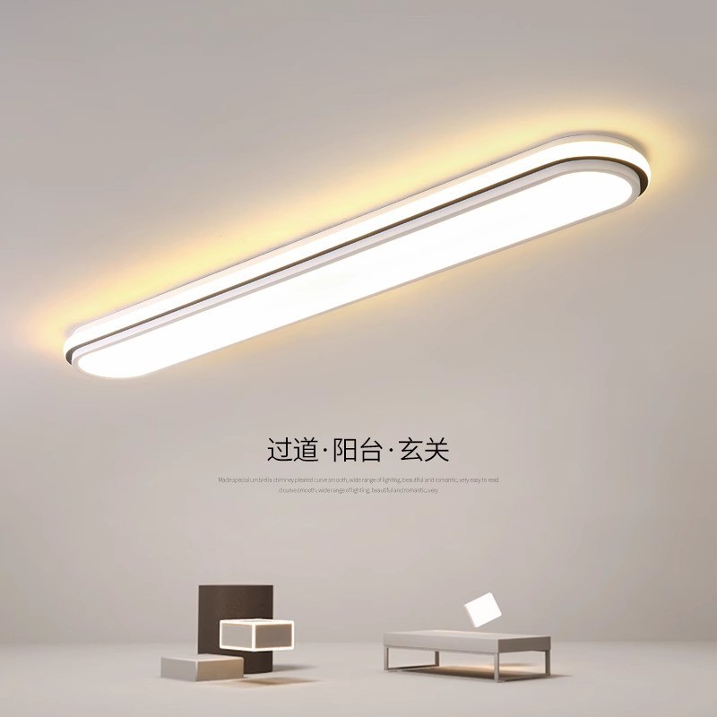 Long Oval LED Flush Mount Ceiling Light Fixture, White Oval Flat ...