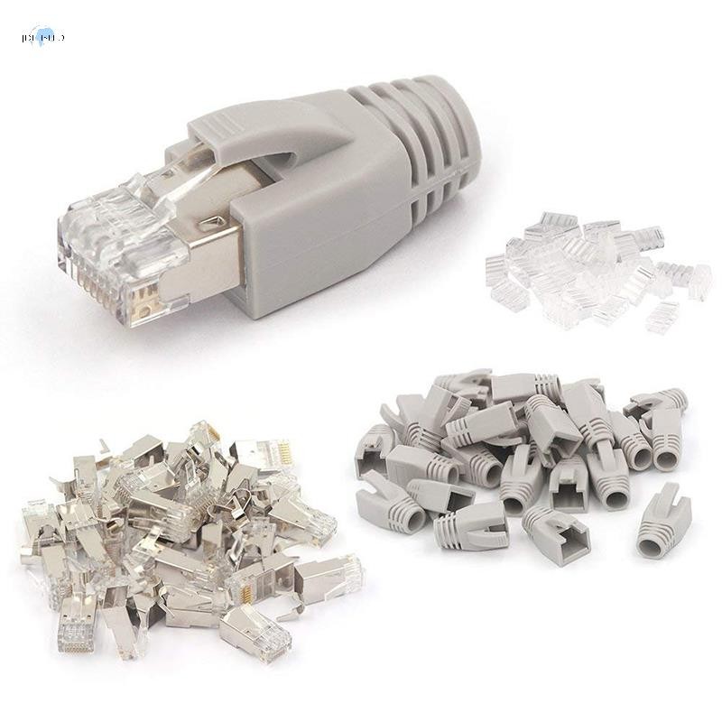 20 Pack CAT7 Shielded RJ45 Connector Cat6A Cat7 RJ45 Modular Plug with ...