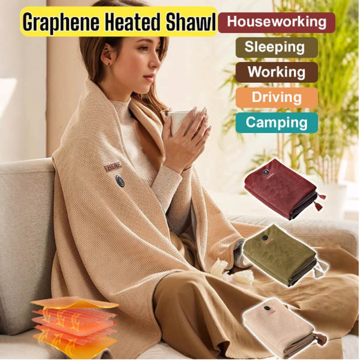 【15-Second Rapid Heating】USB Heated Graphene Warming Blanket,Heated ...