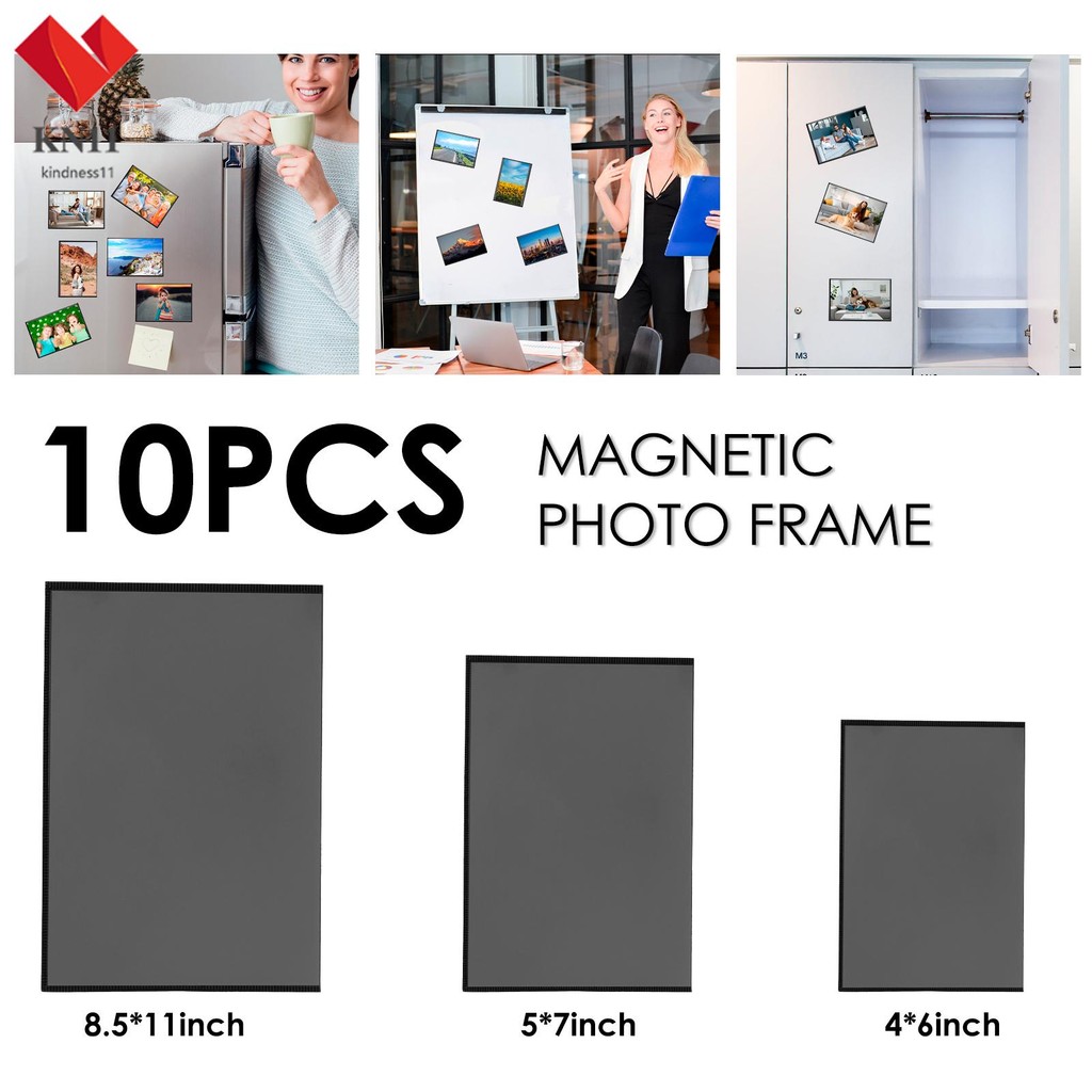 10Pcs Magnetic Picture Frames Magnetic Photo Pocket Reusable Magnetic ...