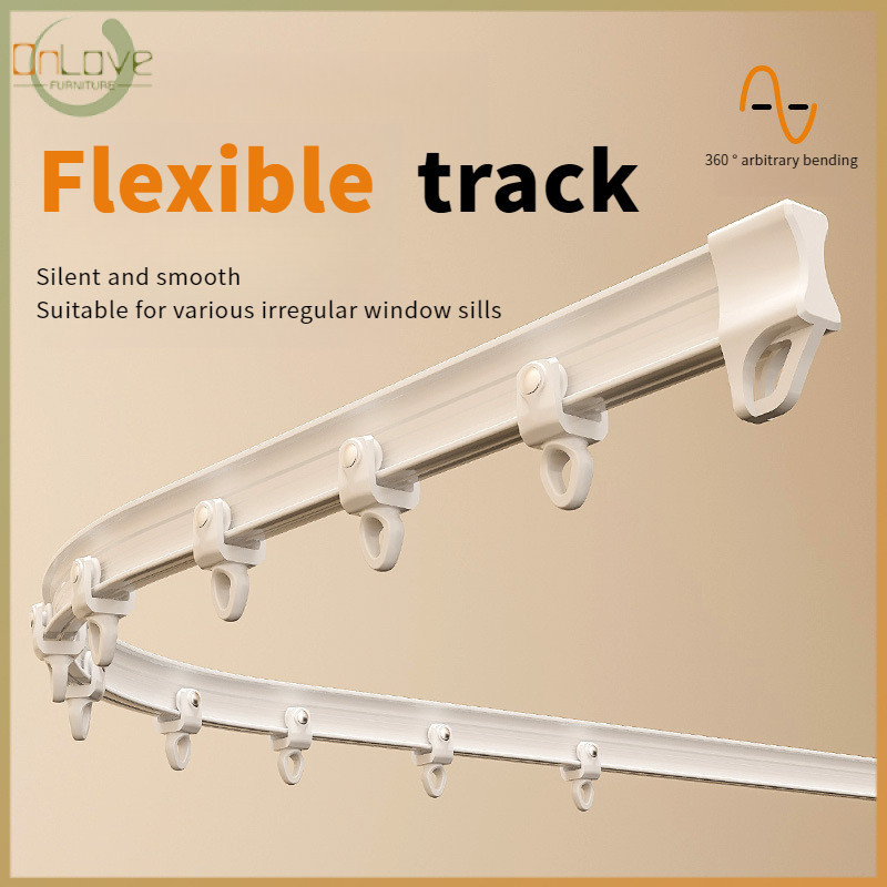 Curtain Track Top Mounted Guide Rail Flexible Mute Bay Window Curved ...